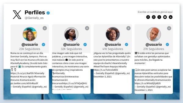 Perfiles de X | Genially