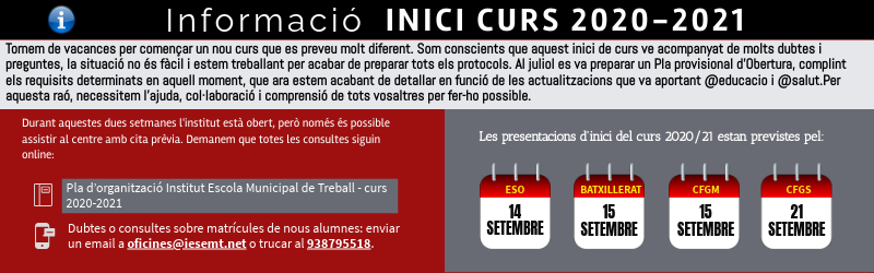 INICI CURS 2020-21 | Genially