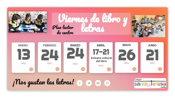 Borrador - Calendario Viernes de libros y letras enero-junio | Genially