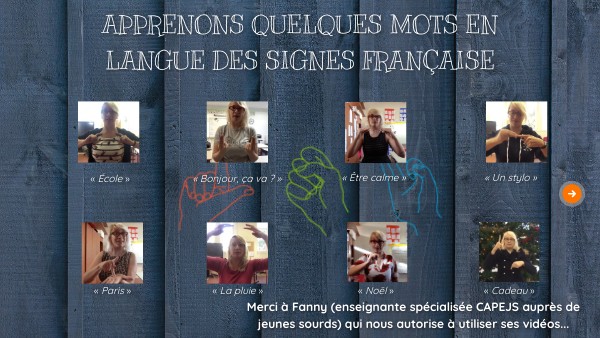 Apprenons quelques mots en LSF (2019-2020) | Genially