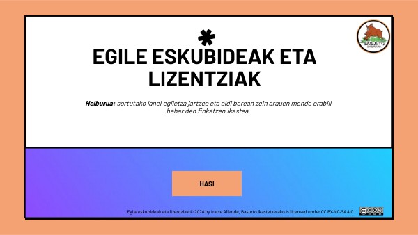 EGILE ESKUBIDEAK ETA LIZENTZIAK | Genially