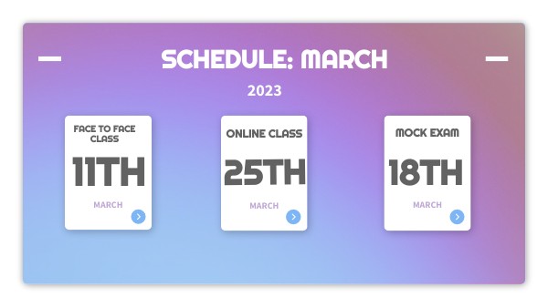 SCHEDULE: MARCH