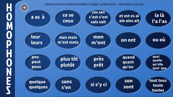 les homophones | Genially