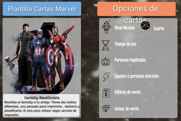 Cartas de héroes de Marvel para Gamificar | Genially