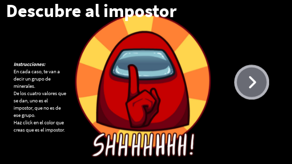 Descubre al impostor (minerales)