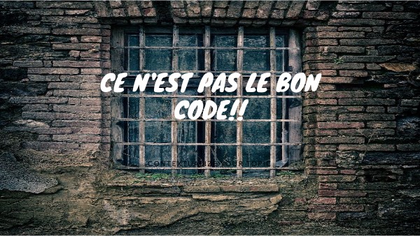 pas le bon code