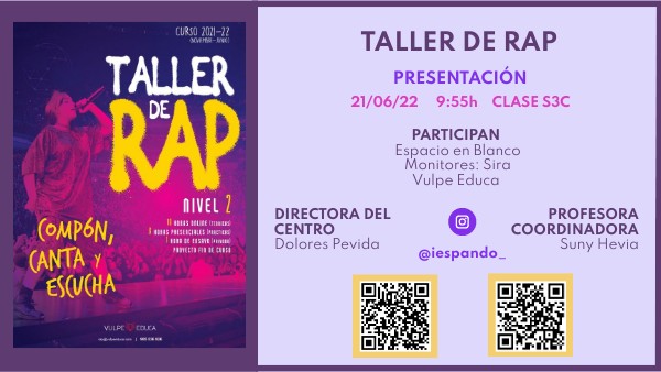 ESPACIO EN BLANCO - TALLER DE RAP 2022