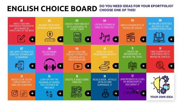 English Choice Board | Genially