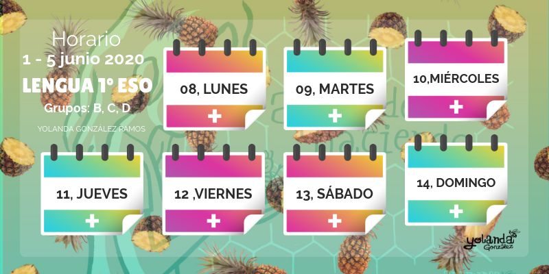 HORARIO 8-12 de junio 1º ESO (Yolanda) | Genially