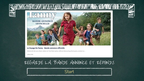 BLACKBOARD QUIZ "Le voyage de Fanny" Bande Annonce | Genially
