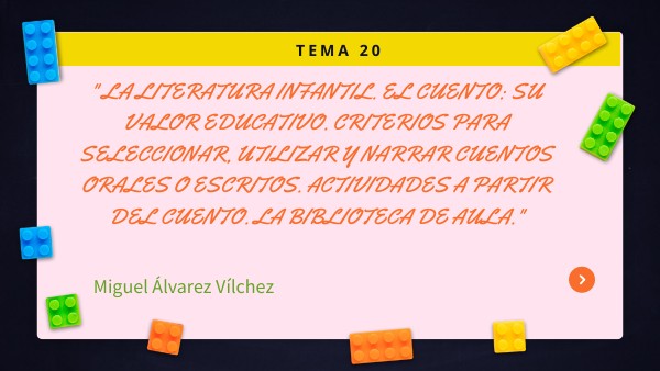 Presentación Tema 20 Infantil | Genially