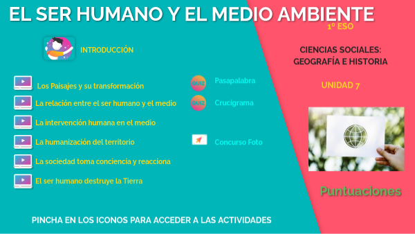 7.-El ser humano y el medio ambiente - 1º ESO | Genially