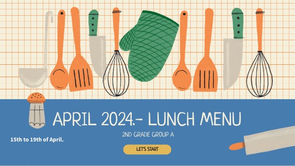 LUNCH MENU APRIL 2024