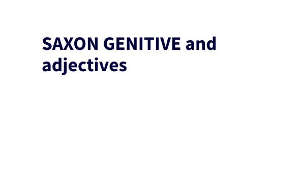 review saxon genitive | Genially