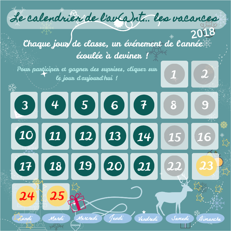 Calendrier 21/12/18 | Genially