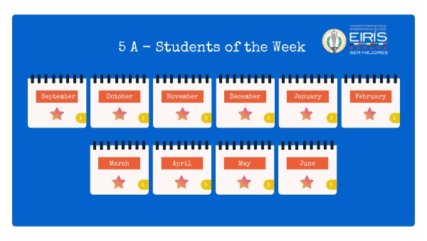 5A Students of the Week Calendar
