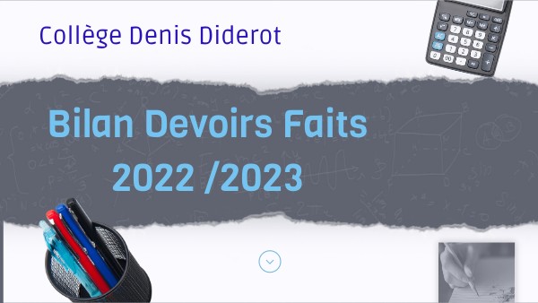 Bilan Devoirs Faits 2022 2023 | Genially
