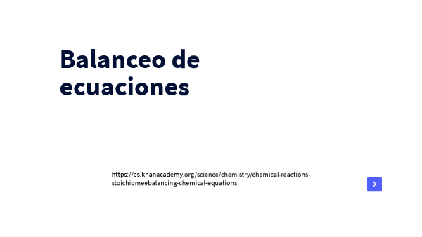 Balanceo de ecuaciones. | Genially