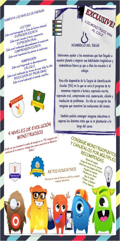 INFOGRAFÍA LOS MONSTRUOS VAN AL COLE | Genially