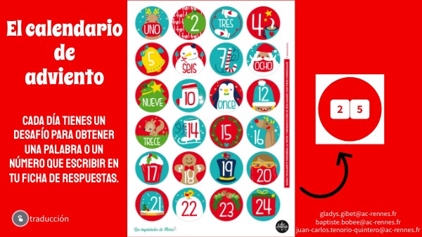 Calendario de adviento en español - 2022
