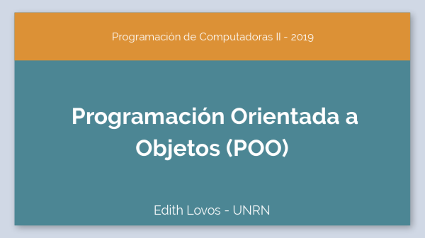 POO-Introduccion2018 | Genially