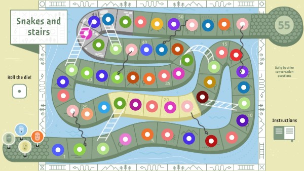 Daily routine Snakes and Stairs | Genially