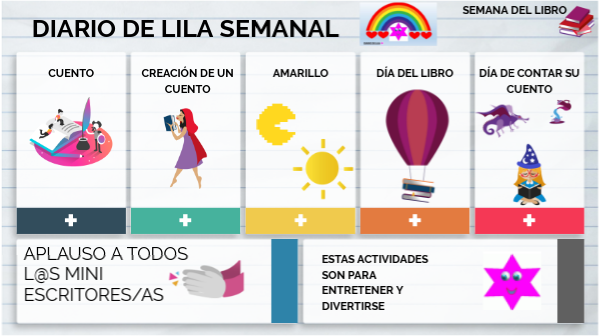 DIARIO SEMANAL LILA DEL LIBRO | Genially