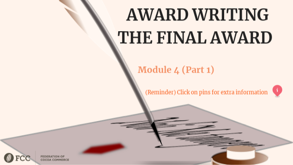 Module 4 (Part 1)- The Final Award - Part 1