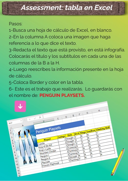 Assessment tabla en Excel | Genially