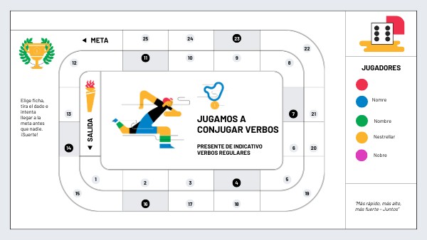 A1 - CONJUGAR VERBOS PRESENTE REGULARES E IRREGULARES | Genially