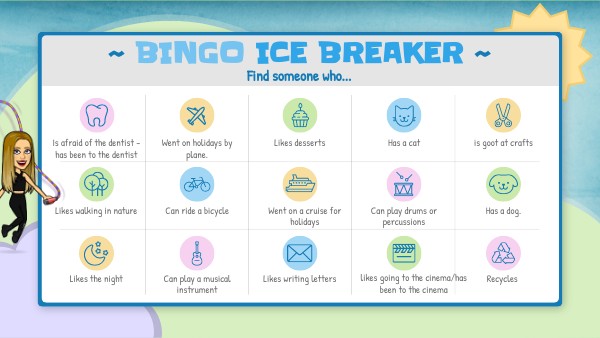 MISS ANGELA'S BINGO ICEBREAKER | Genially