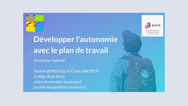2023-2024 Développer autonomie Plan de travail | Genially
