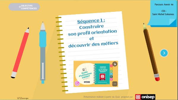 Construire son profil orientation et découvrir des métiers | Genially