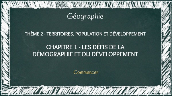 Géographie Thème 2 chapitre 1