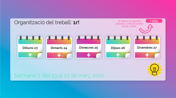 ORGANITZACIÓ setmana 2 1r | Genially