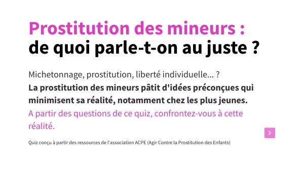 Prostitution des mineurs : de quoi parle t'on exactement