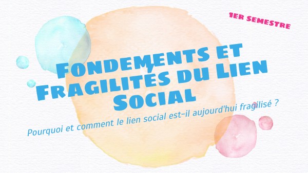 fondements et fragilités du lien social | Genially