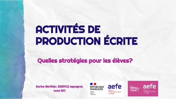 Copie formation Voltaire - Le Caire - LA PRODUCTION ÉCRITE