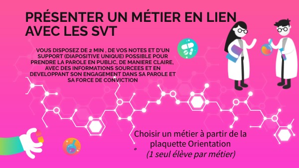 2nde - Presenter metier SVT | Genially