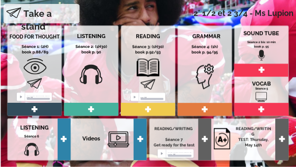 plan de travail secondes take a stand | Genially