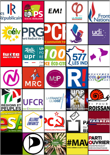 Les 35 partis aux législatives