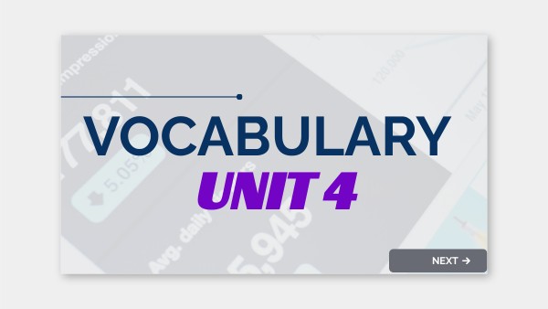 Vocabulary Unit 4 - Pre-Intermediate (B1) | Genially