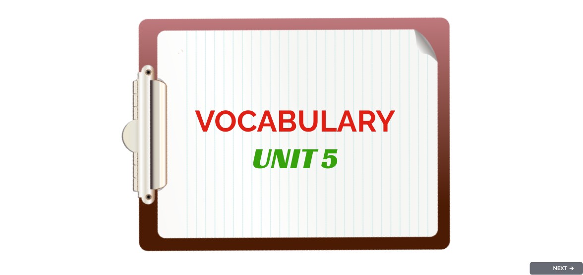 Vocabulary Unit 5- Pre-Intermediate (B1) | Genially