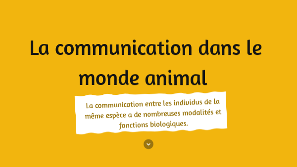 Communication animale | Genially