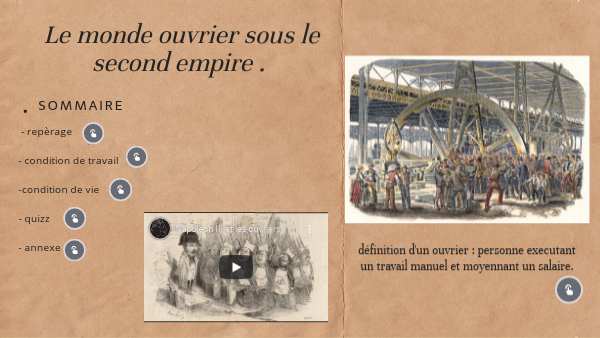 les ouvriers dans le second empire | Genially