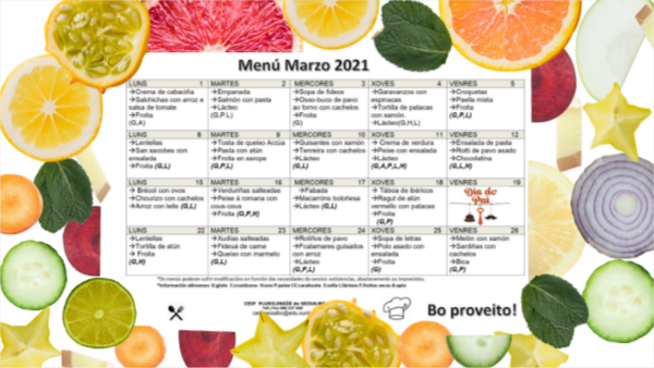 MENÚ Marzo