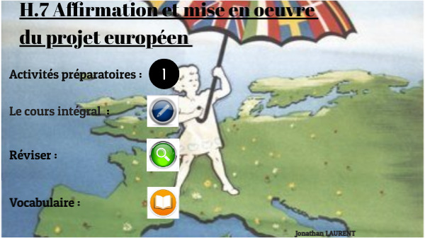 H.7 Affirmation et mise en oeuvre du projet européene. | Genially