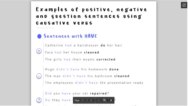 Causative verbs | Genially