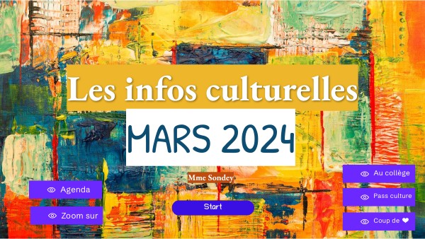 *CULTURE* Lettre d'infos de mars | Genially