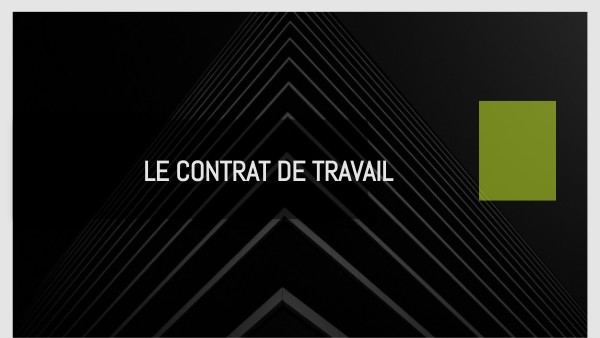 Le contrat de travail | Genially